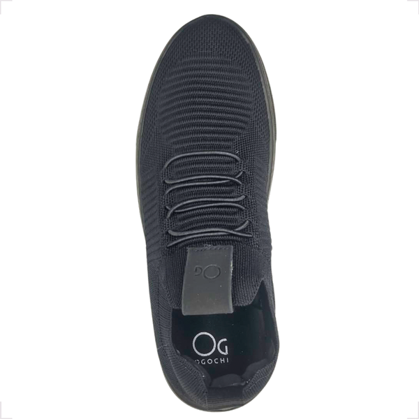 Sapatênis Masculino Confortável Ogochi Em Tricô Todo Preto - Preto